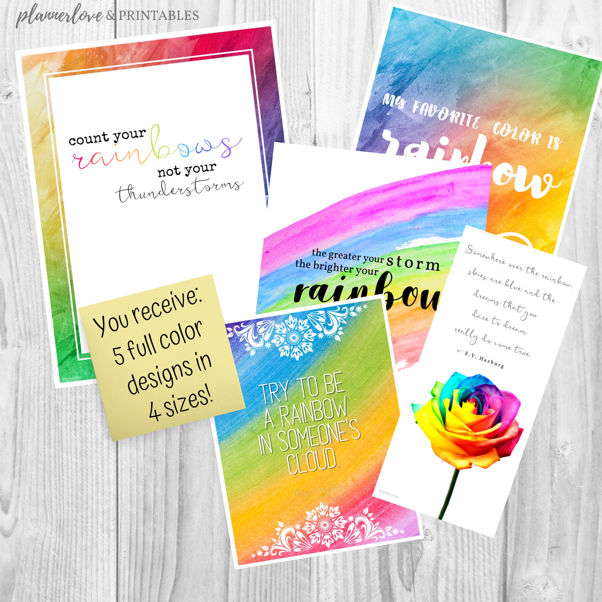 Printable Rainbow Dashboards Planner Dividers Printable - Etsy