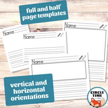 Printable Kindergarten Paper, Primary Write & Draw Templates, Printable ...