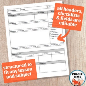 EDITABLE Lesson Plan Template in Google Docs, Digital Lesson Planner ...