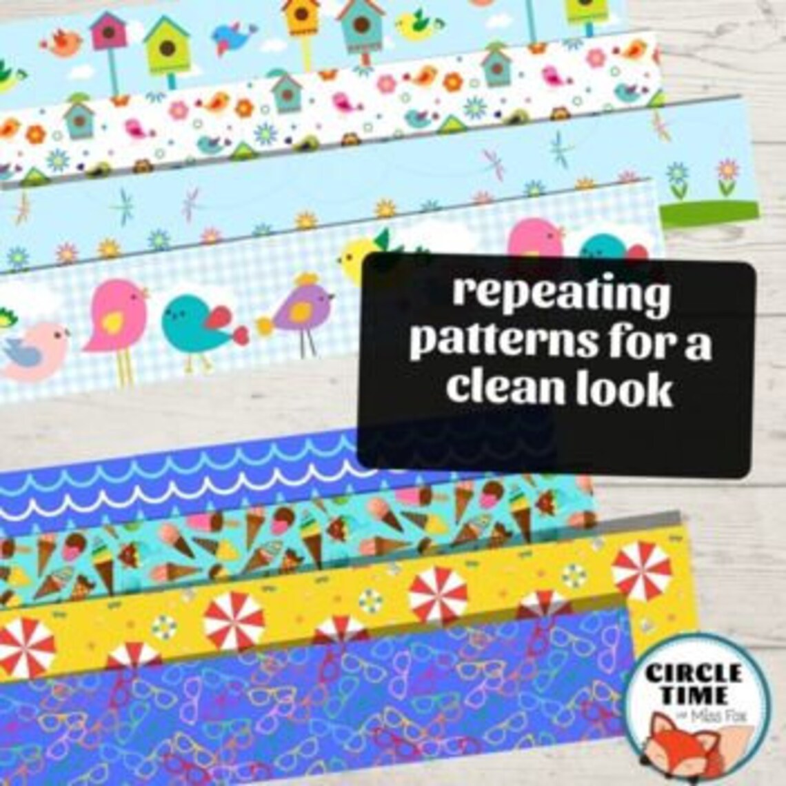 4 Seasons Printable Bulletin Board Borders, Classroom Decor, Fall ...