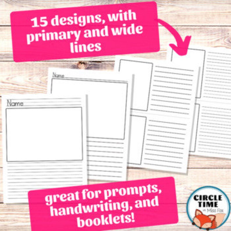 Printable Elementary Writing Paper, Wide Ruled and Primary Lined Paper ...
