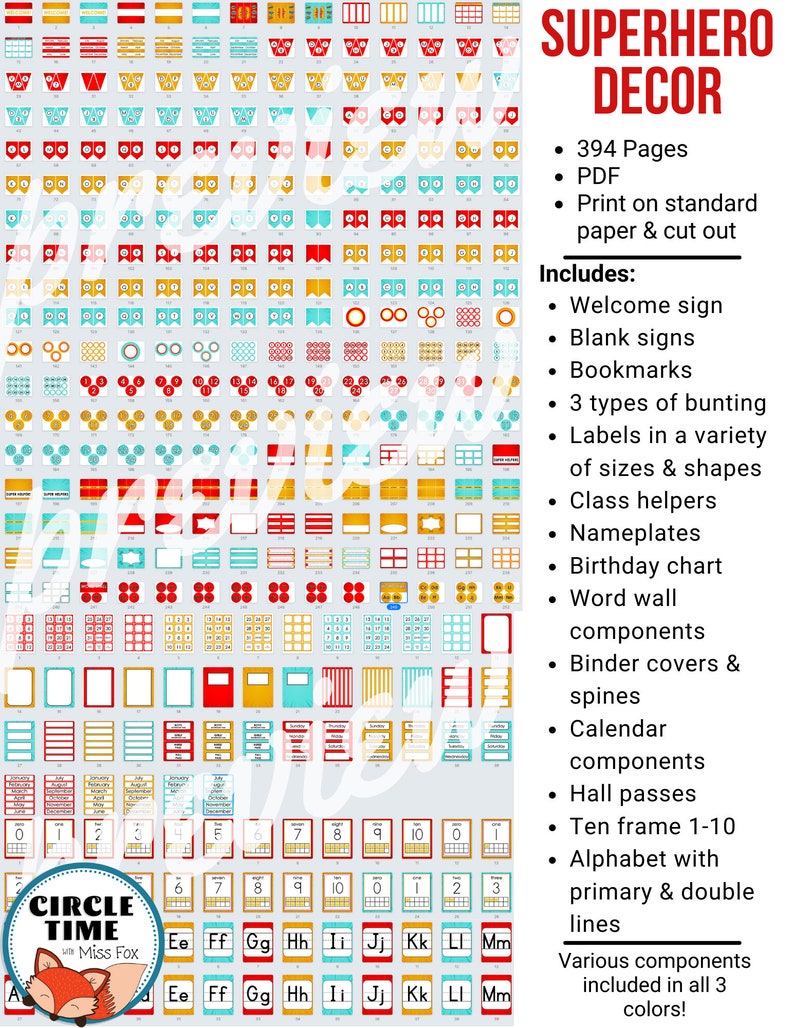 Printable Superhero Classroom Decor, Superhero Decor, Superhero ...