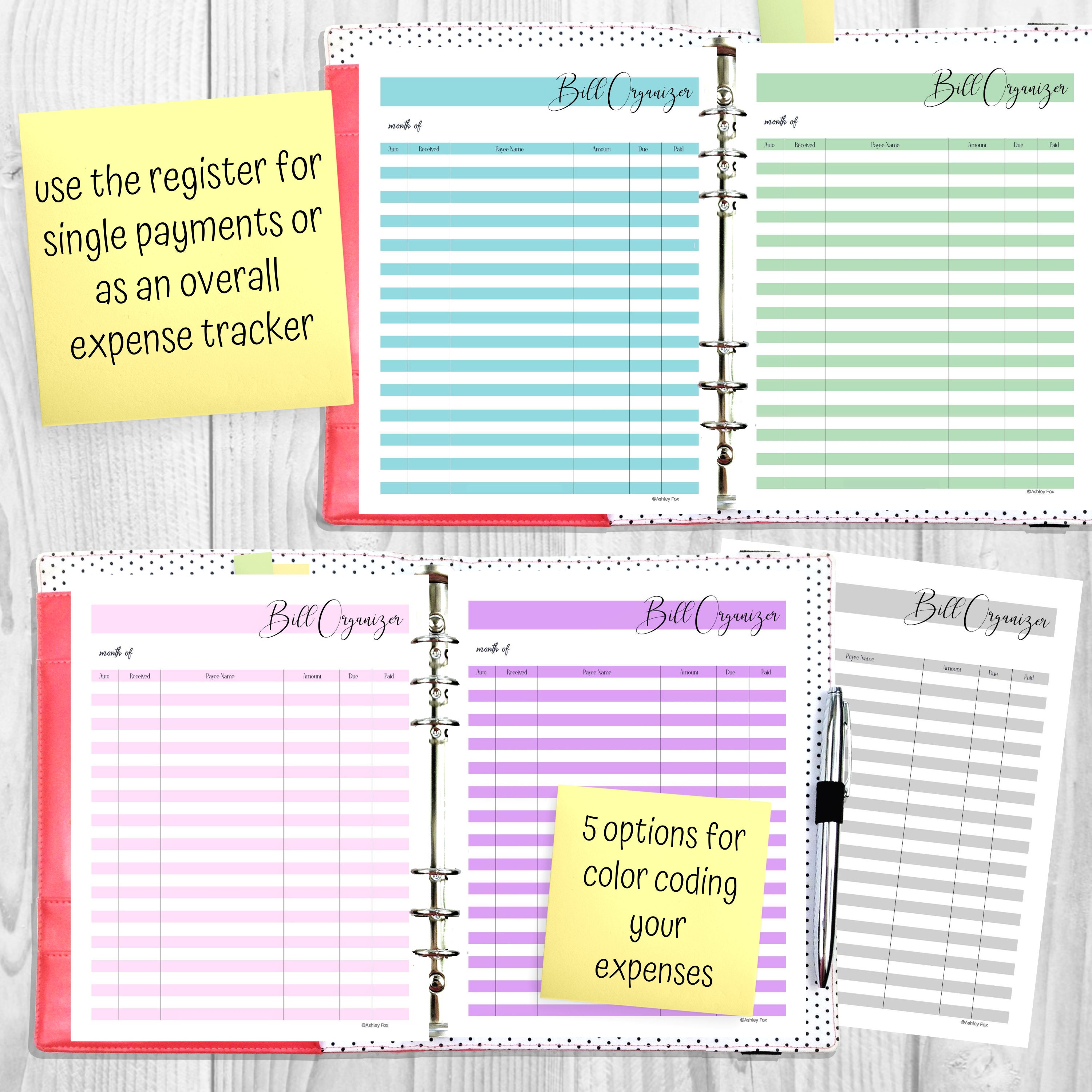 Printable Finance Trackers! Personal Finance Planner Pages, Bill ...