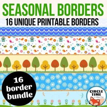 4 Seasons Printable Bulletin Board Borders, Classroom Decor, Fall ...