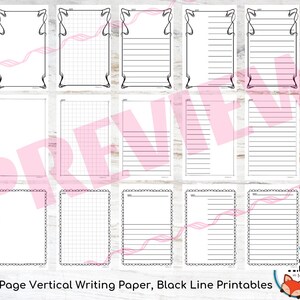 Printable Booklet Templates, Vertical Half Sheet Writing Paper Blank ...