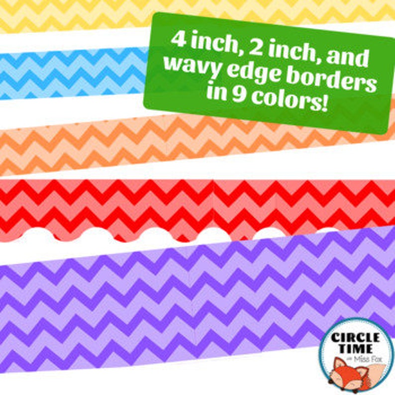 Printable Chevron Borders, Chevron Classroom Decor, Printable Bulletin ...