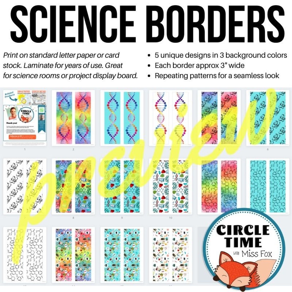 Science Classroom Decor Printable Bulletin Board Borders | Etsy