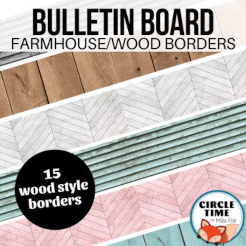 Farmhouse Classroom Decor, Printable Bulletin Board Borders, Wood ...