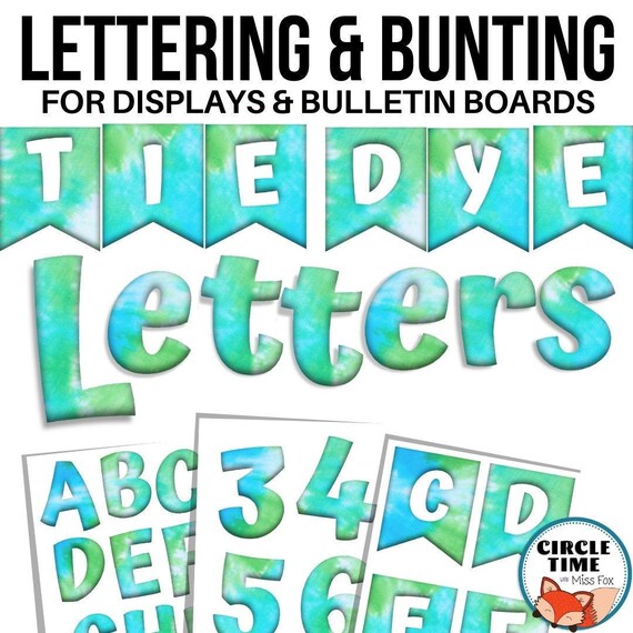 Printable Tie Dye Cut Out Letters Tie Dye Classroom Theme - Etsy