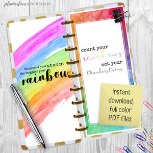 Printable Rainbow Dashboards, Planner Dividers Printable Dashboards ...
