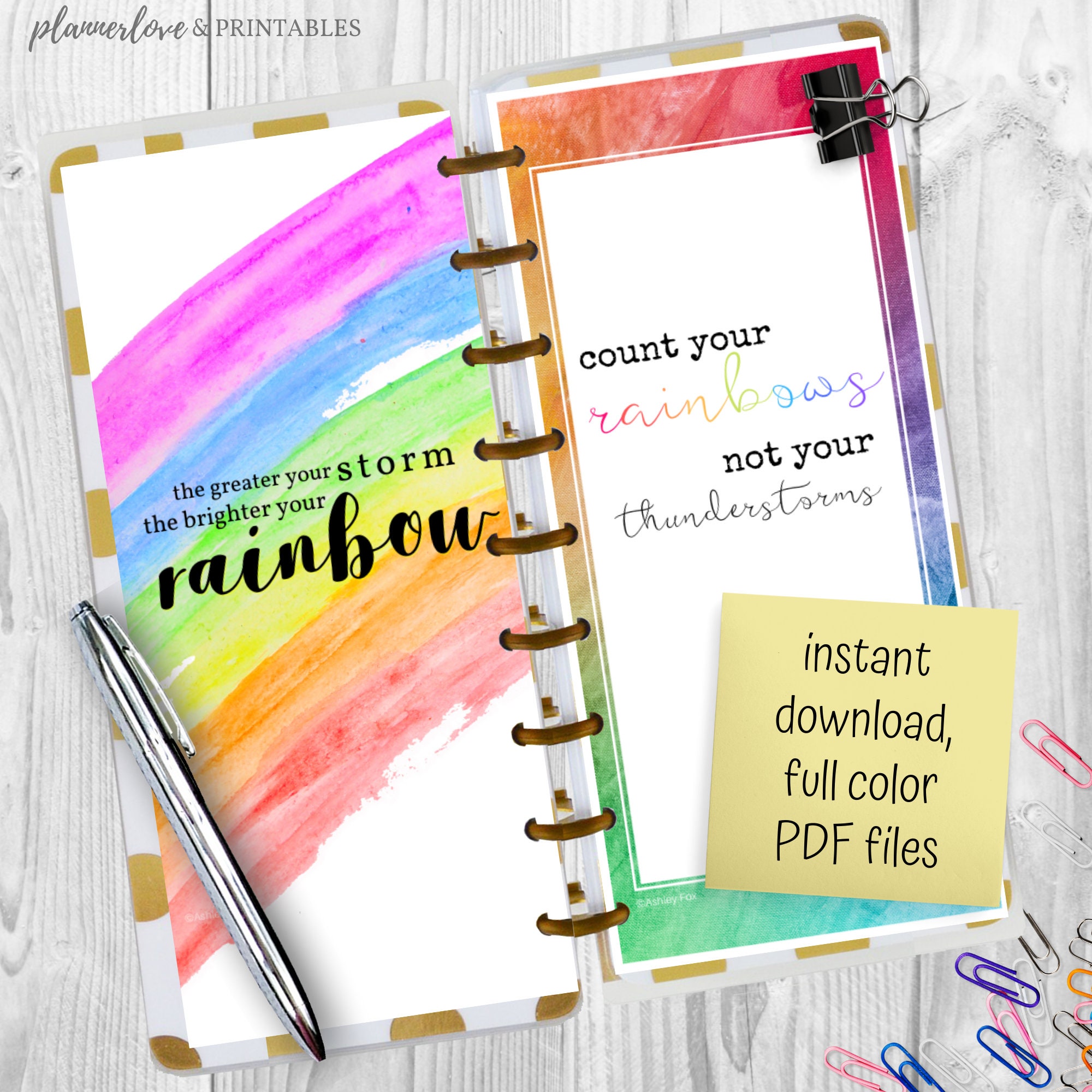 Printable Rainbow Dashboards, Planner Dividers Printable Dashboards ...