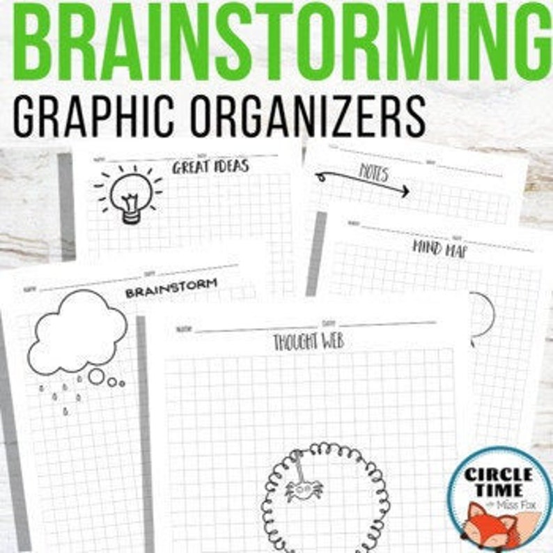 Printable Brainstorming Graphic Organizers, Ideas Worksheets, Blank ...