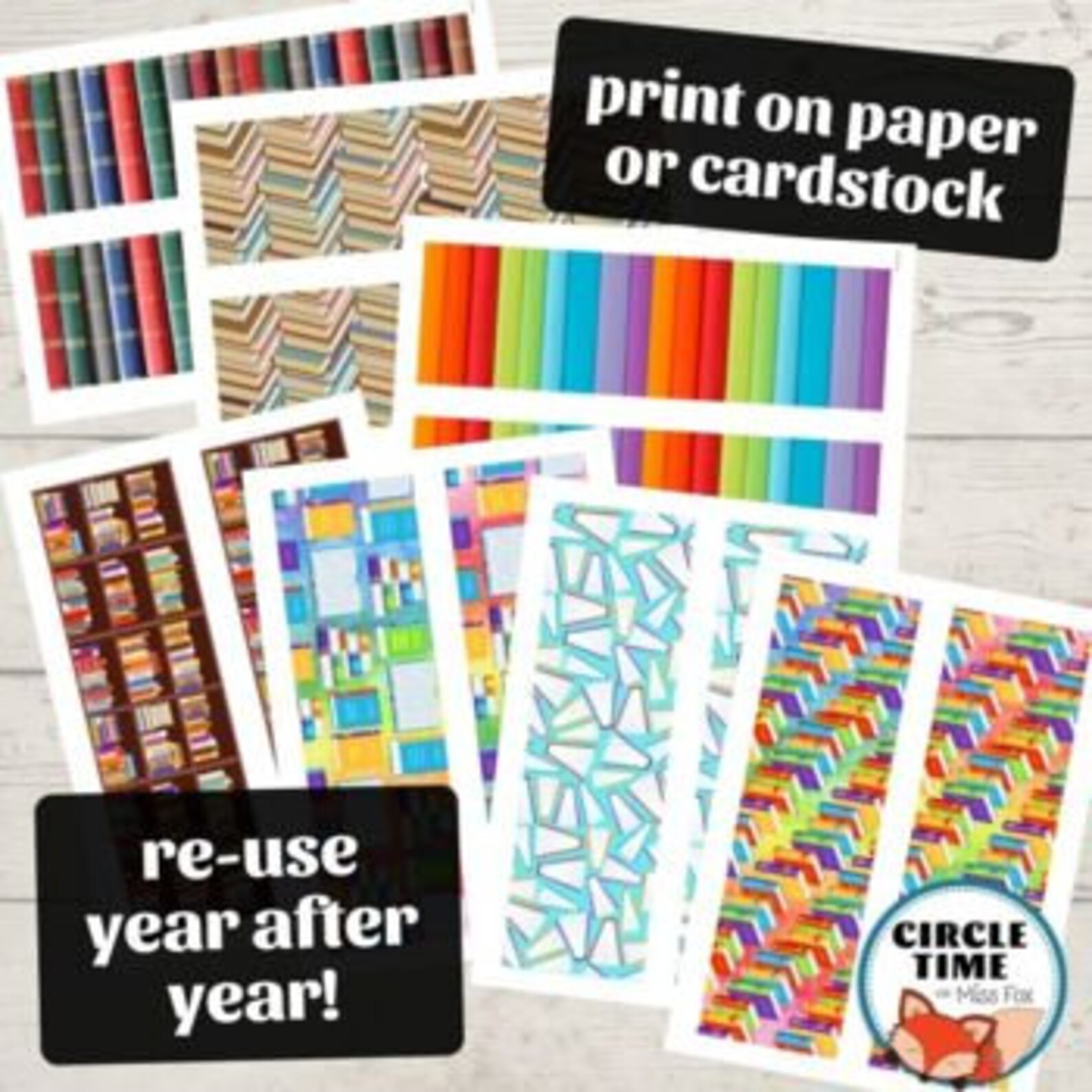 Library Borders, Printable Bulletin Board Borders, Classroom Decor ...