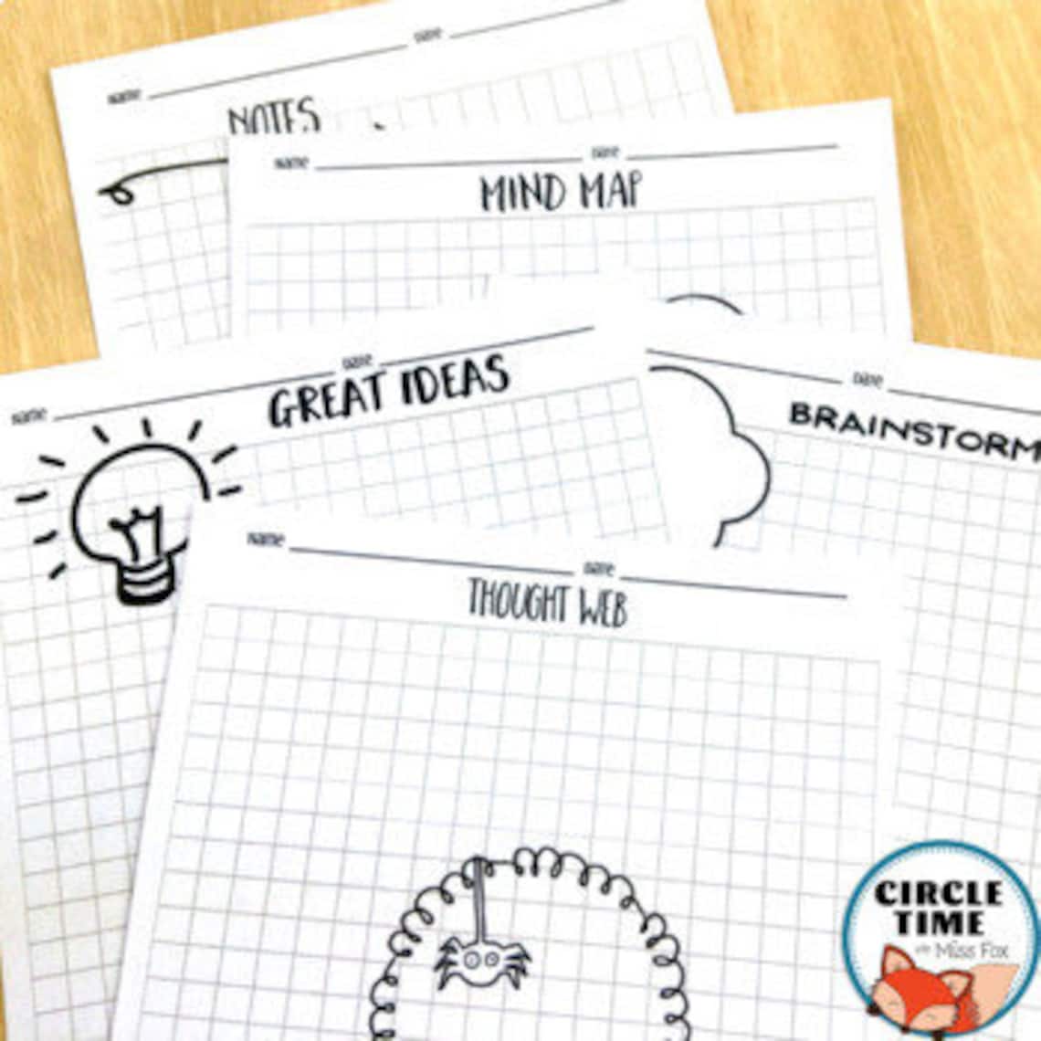 Printable Brainstorming Graphic Organizers, Ideas Worksheets, Blank ...