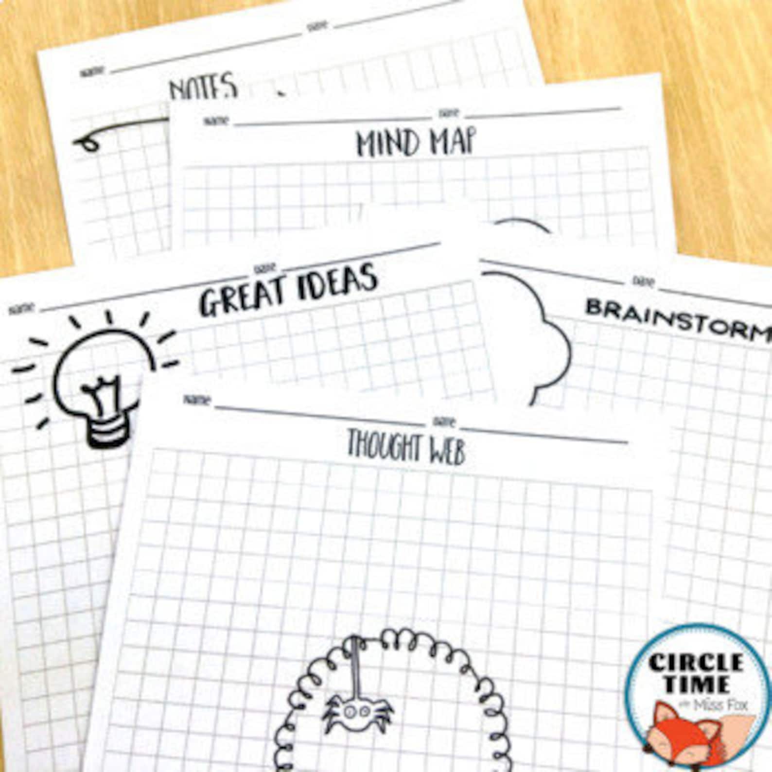 Printable Brainstorming Graphic Organizers, Ideas Worksheets, Blank ...