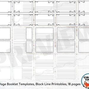 Printable Booklet Templates, Horizontal Half Sheet Writing Paper, Blank ...
