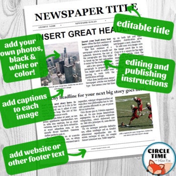 EDITABLE Newspaper Front Page Template, Google Docs Newspaper ...