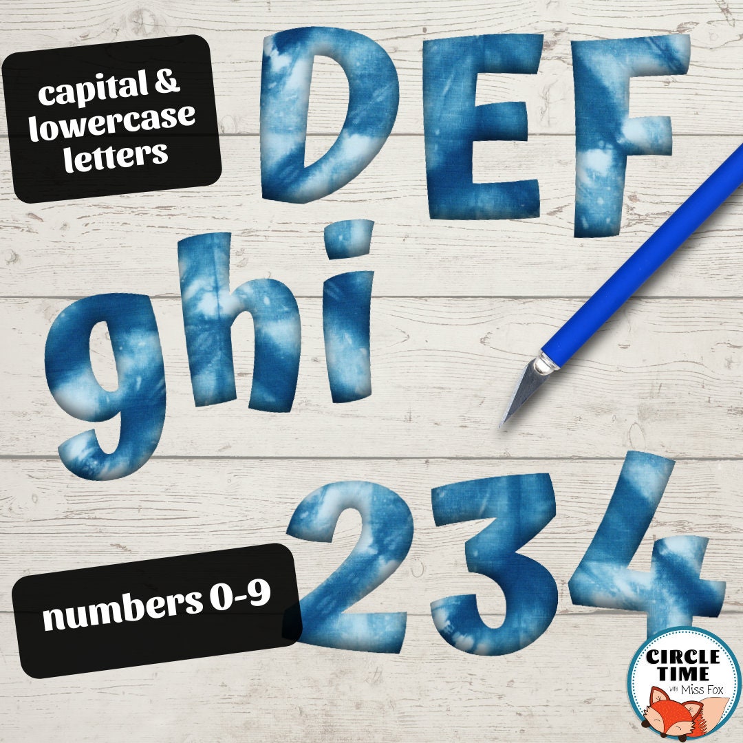 Printable Tie Dye Cut Out Letters, Tie Dye Classroom Theme, Denim Tie ...