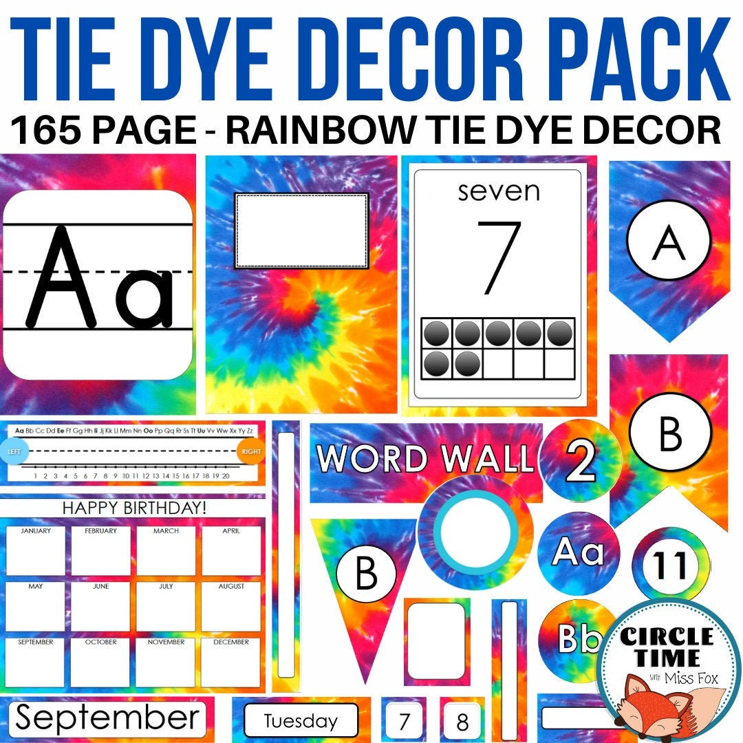 Printable Tie Dye Classroom Decor Set Tie Dye Classroom - Etsy Australia