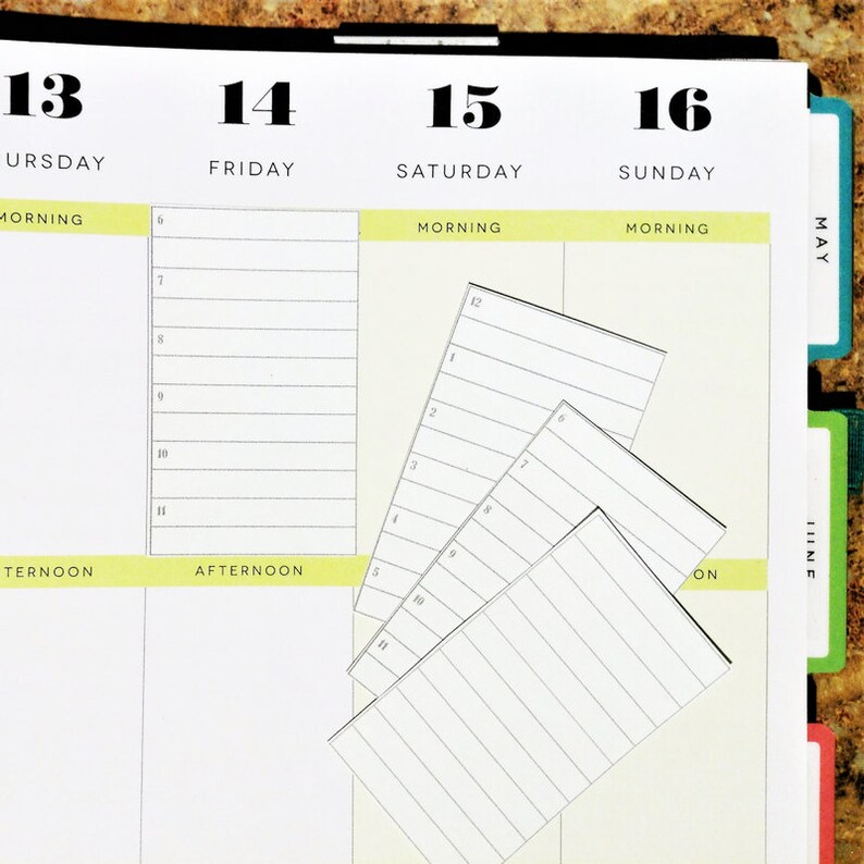 Hourly & Lined Stickers for Time Blocking Planner Hack Your - Etsy