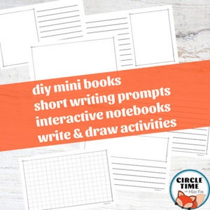 Printable Booklet Templates, Horizontal Half Sheet Writing Paper, Blank ...