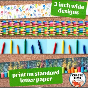 Printable Art Bulletin Board Borders, Art Classroom Decor, Art ...