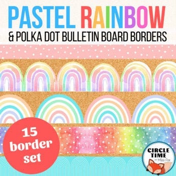 Rainbow Classroom Decor, Printable Bulletin Board Borders, Rainbow ...