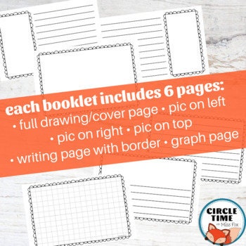 Printable Booklet Templates, Horizontal Half Sheet Writing Paper, Blank ...