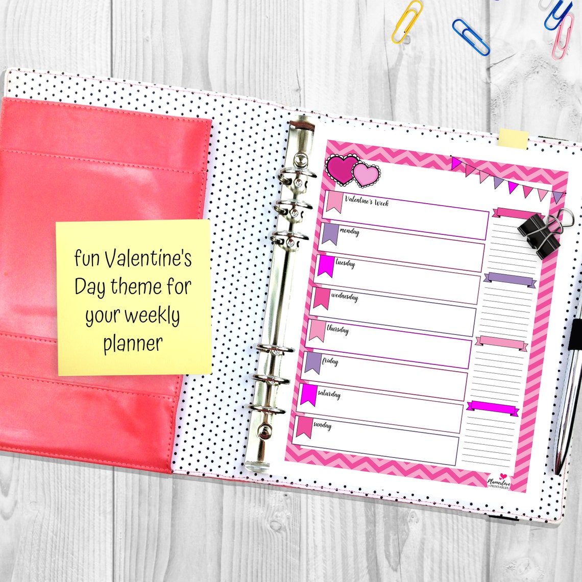 Valentine's Day Weekly Planner Page Special Weekly - Etsy
