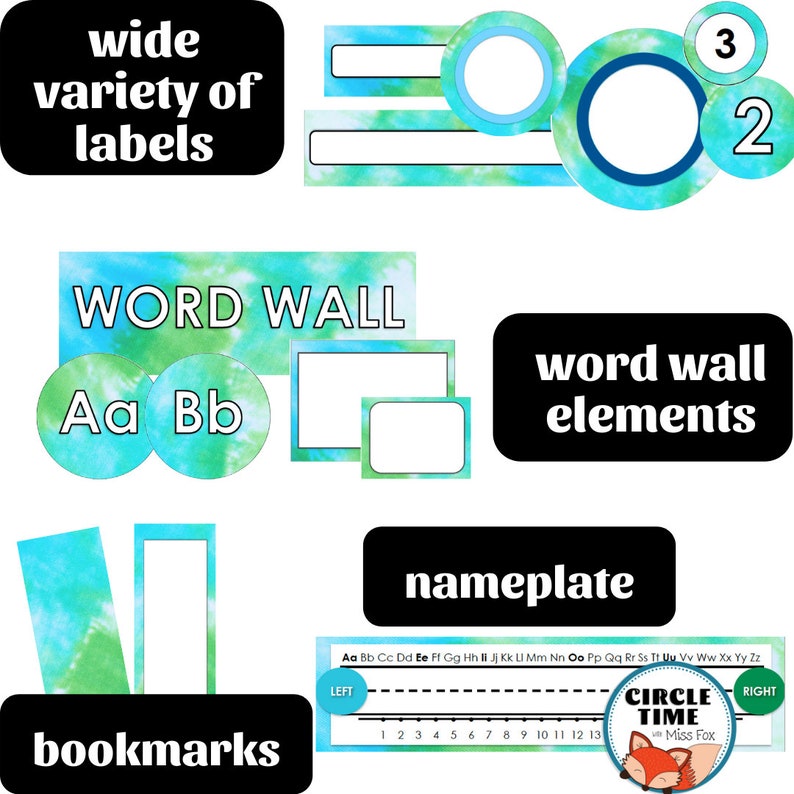 Printable Tie Dye Classroom Decor Set Tie Dye Classroom | Etsy