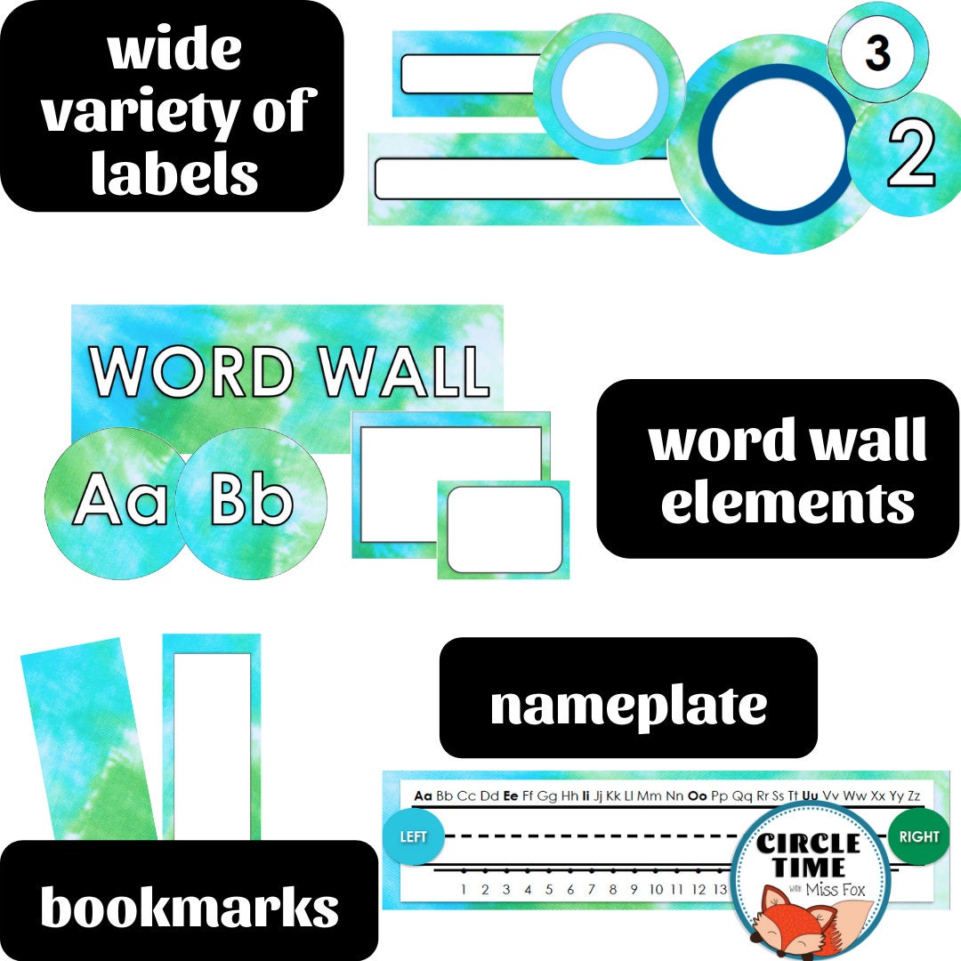 Printable Tie Dye Classroom Decor Set, Tie Dye Classroom Theme ...