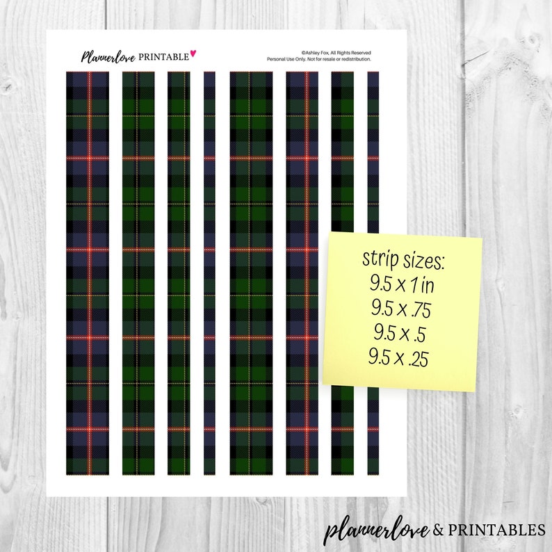 Printable Plaid Washi Tape: Plaid Washi Tape Plaid Washi | Etsy