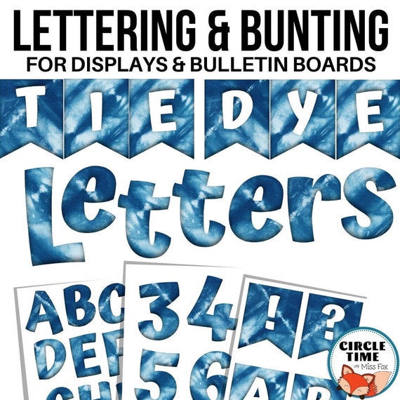 Printable Tie Dye Cut Out Letters Tie Dye Classroom Theme | Etsy