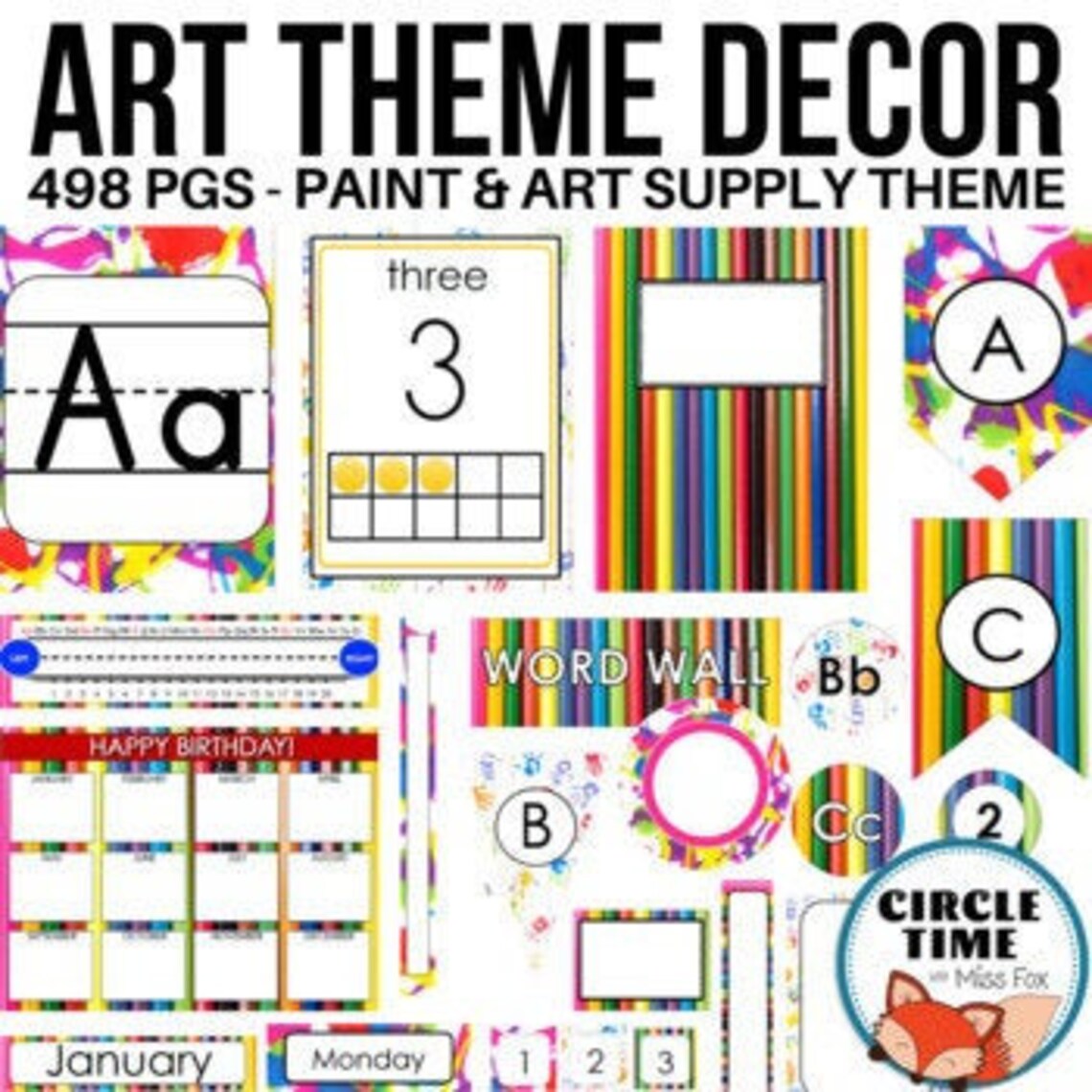 Printable Art Classroom Decor, Art Theme Elementary Classroom ...
