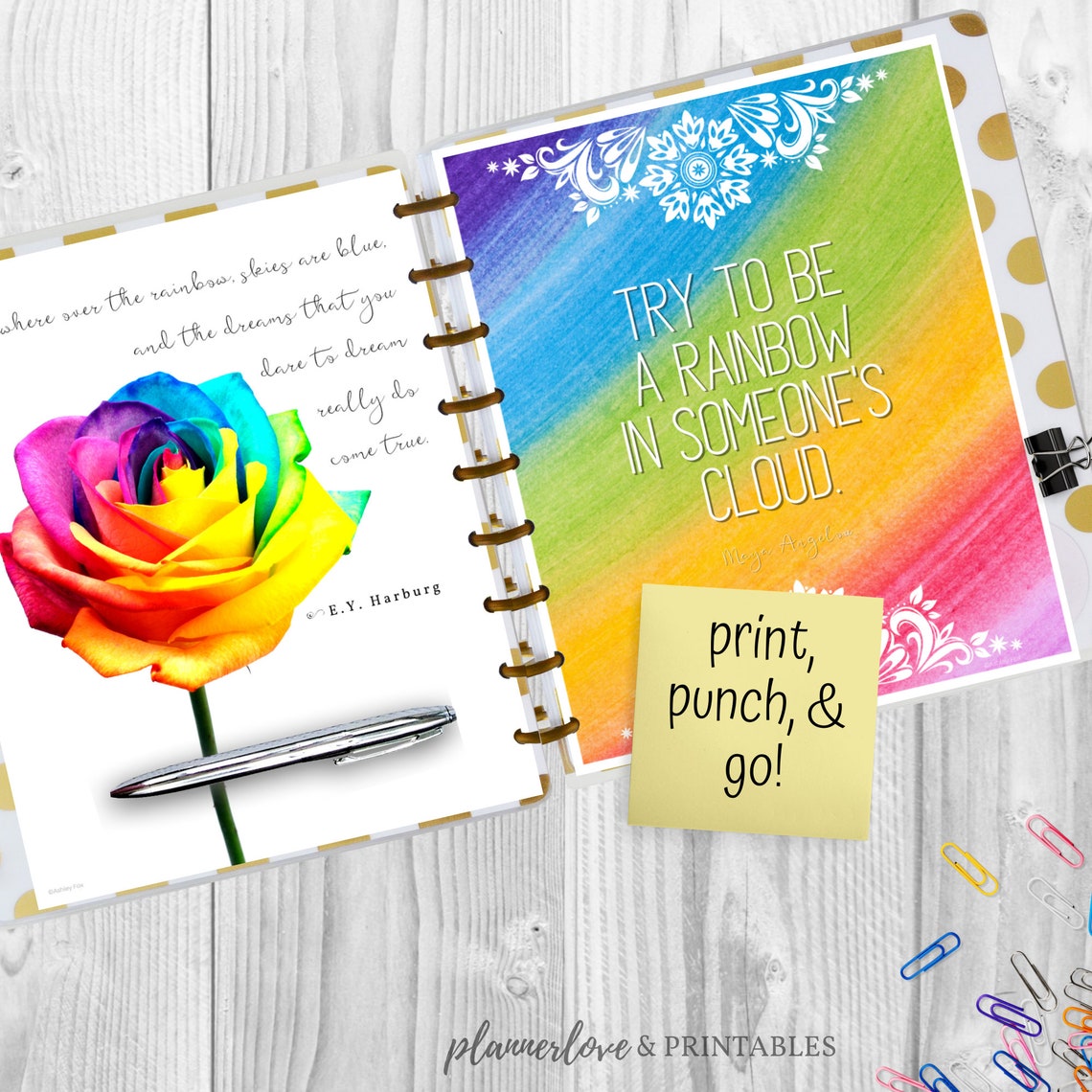 Printable Rainbow Dashboards Planner Dividers Printable | Etsy