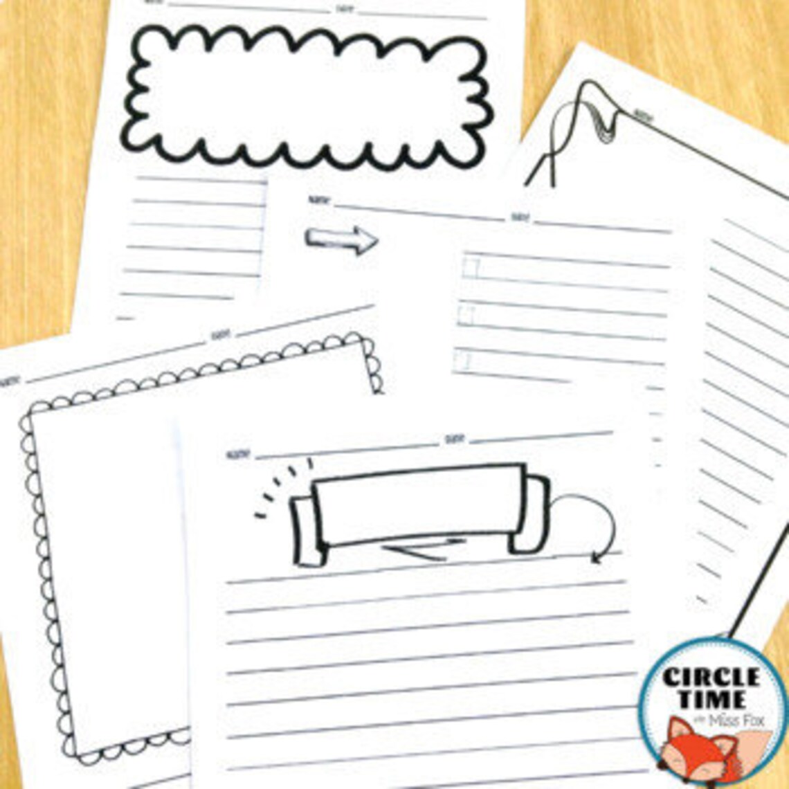 Printable Lined Writing Paper With Picture Boxes, Blank Journaling ...