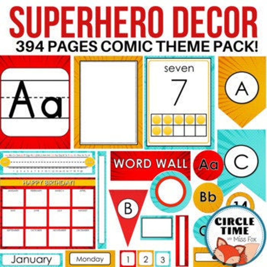 Printable Superhero Classroom Decor, Superhero Decor, Superhero ...