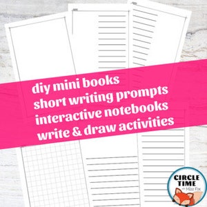 Printable Booklet Templates, Vertical Half Sheet Writing Paper Blank ...