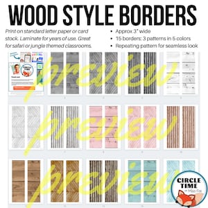 Farmhouse Classroom Decor, Printable Bulletin Board Borders, Wood ...