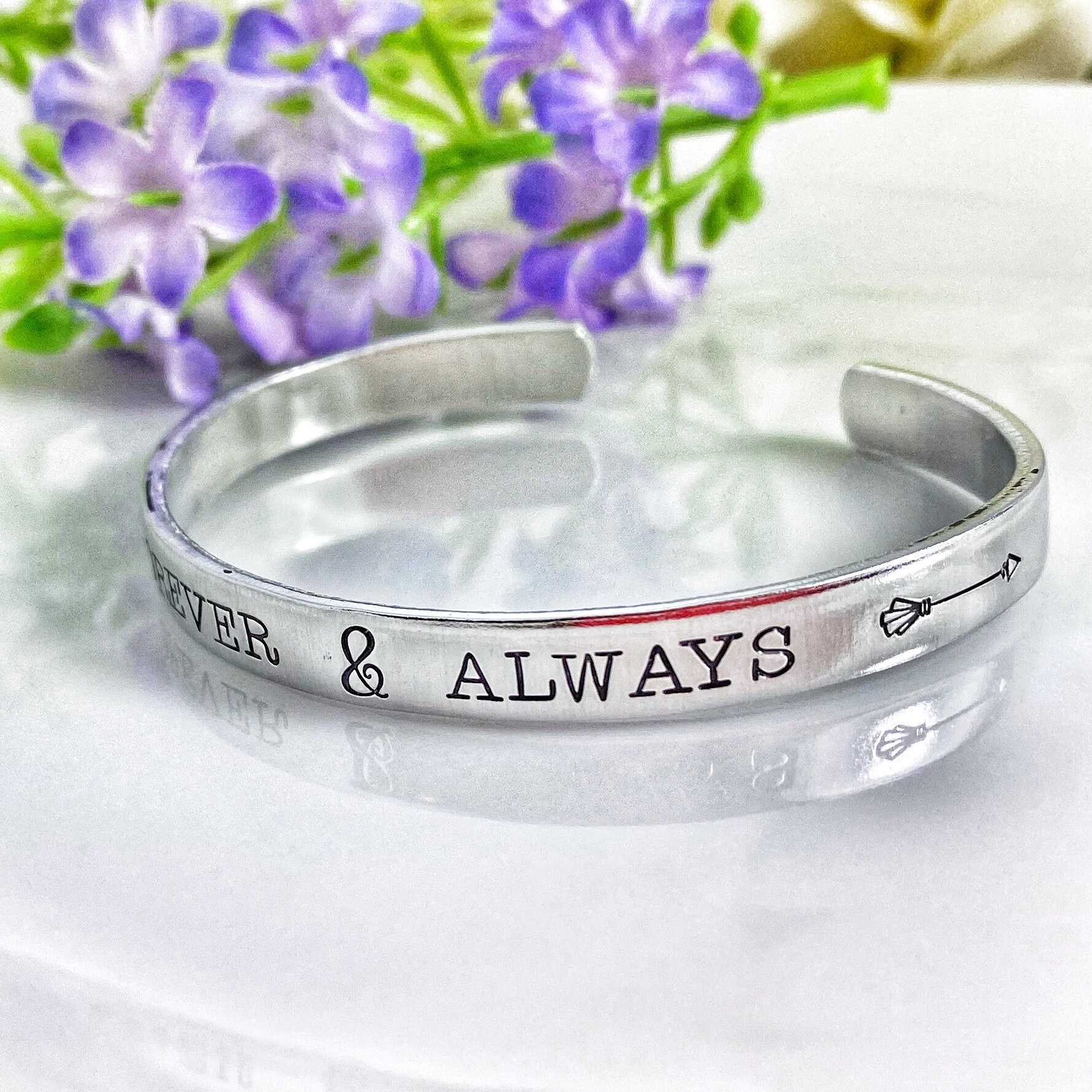 Forever & Always Bracelet Hand Stamped Bangle - Etsy UK