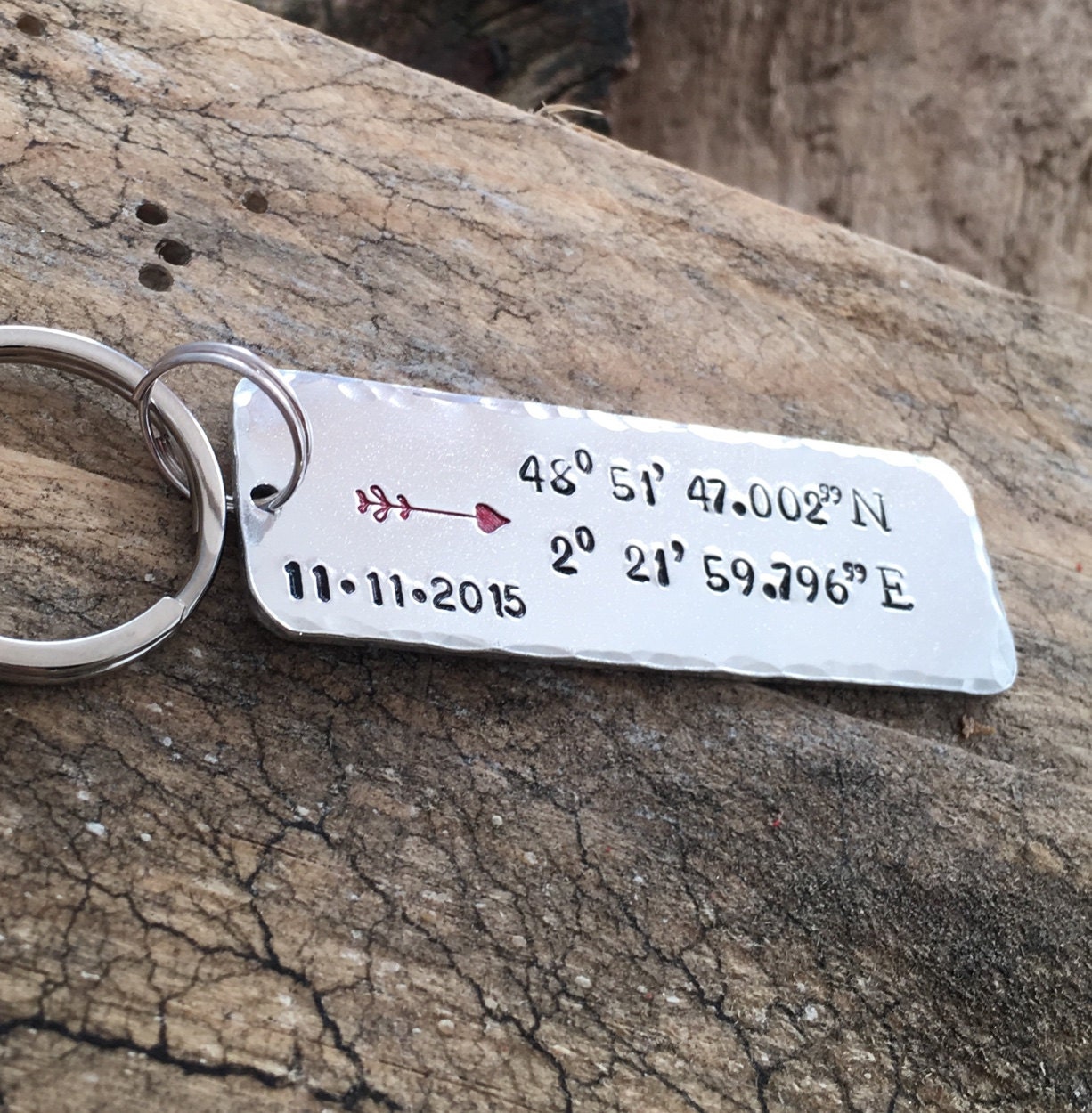 Coordinates Keyring Keychain GPS Keyring Keychain Longitude - Etsy