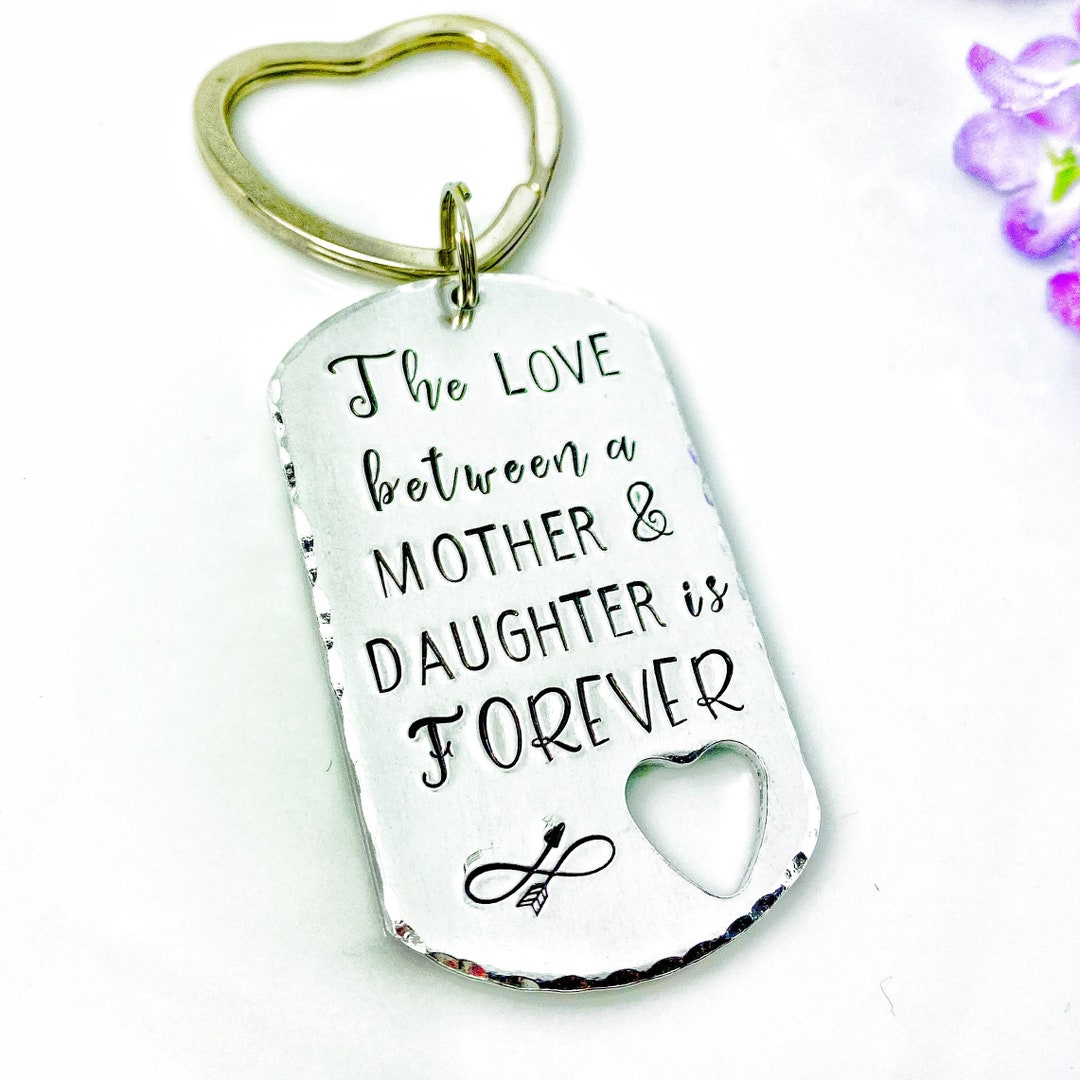 Mother Daughter Keychain, Mom Daughter Keychain, Stamped Keyring Mother ...