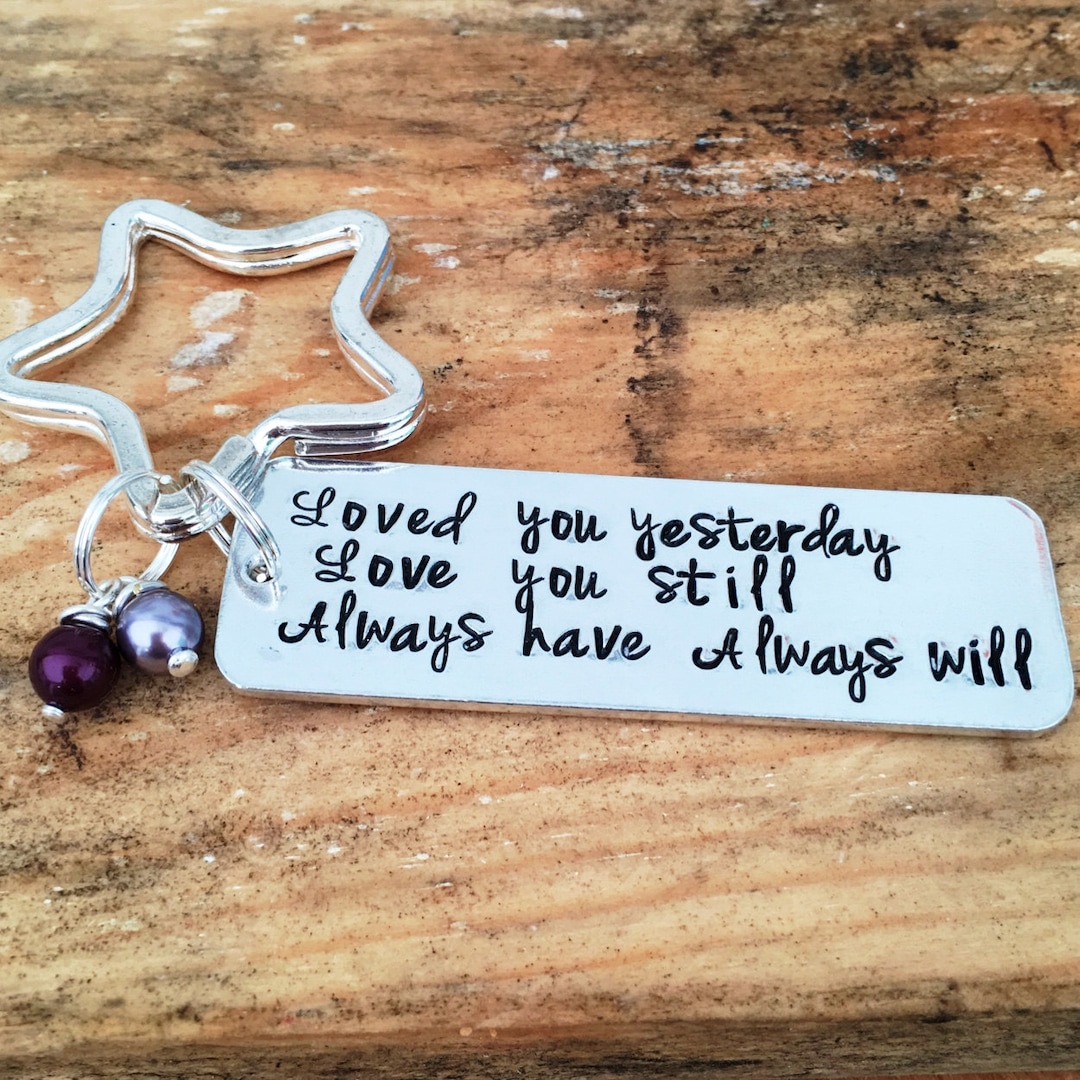 Personalized Message Metal Keychain, Gift for Husband, Love Keychain ...