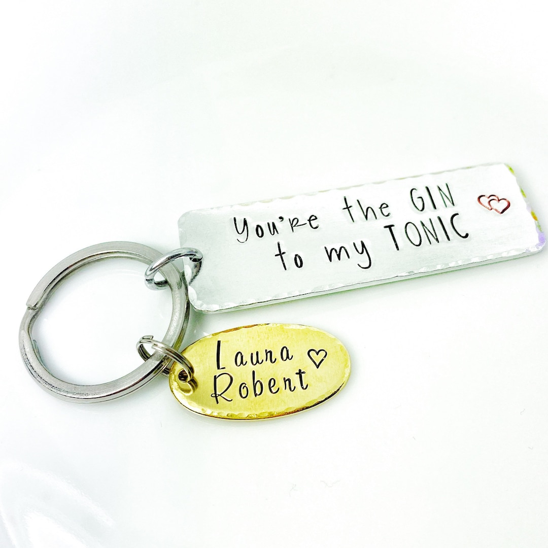 Gin Tonic Keychain, Gin to My Tonic Gift, Gin Tonic Lover, Gift Partner ...