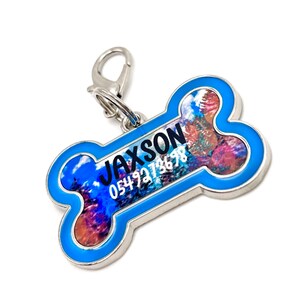 Dog Name Tag, Blue Dog Identity - Etsy
