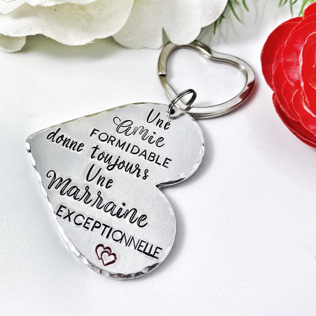 Marraine Keychain, Personalised French Godmother Keyring, Cadeau ...