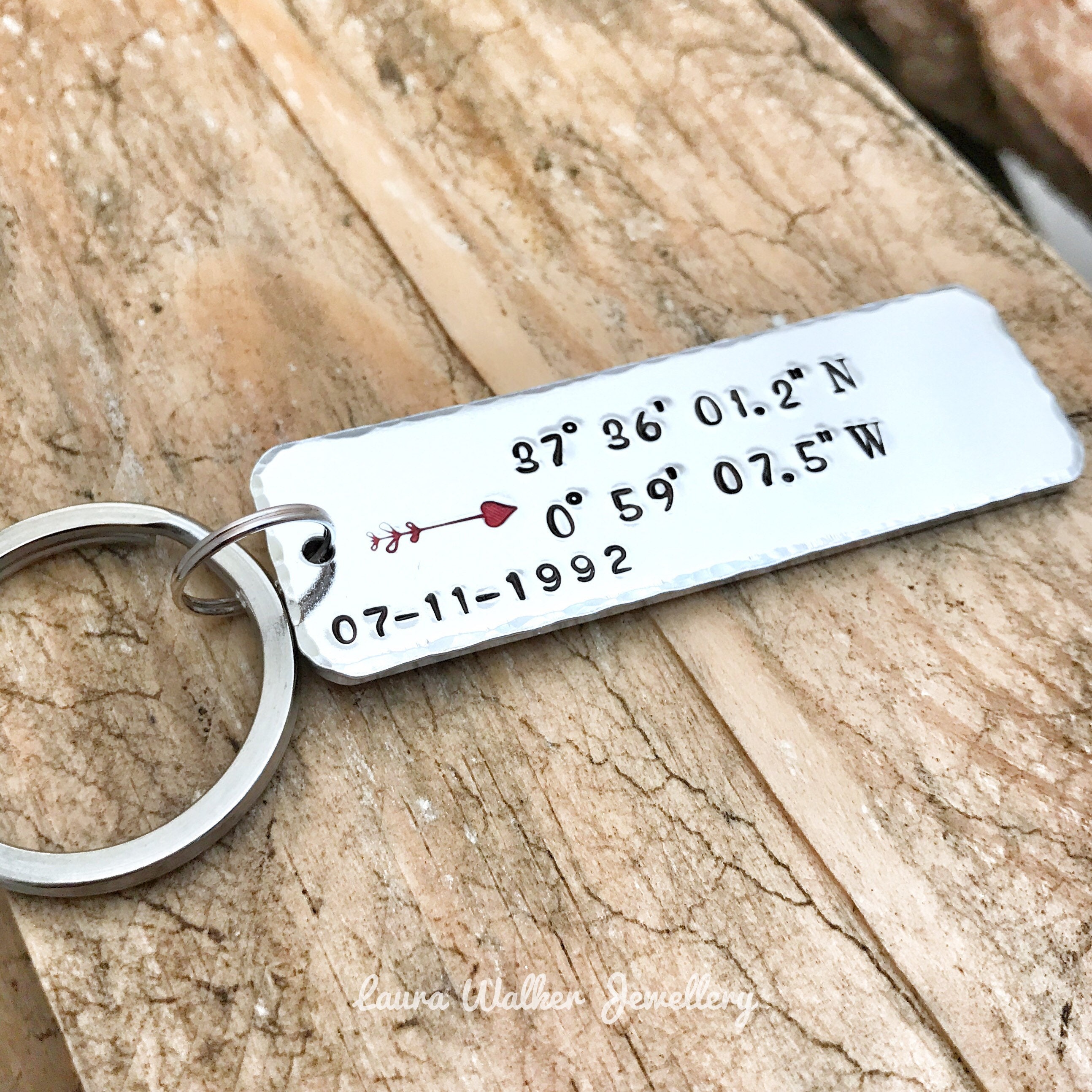 Coordinates Keyring Keychain GPS Keyring Keychain Longitude - Etsy