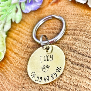 Custom Brass Dog Identity Disc - Brass ID Pet Tag - Etsy
