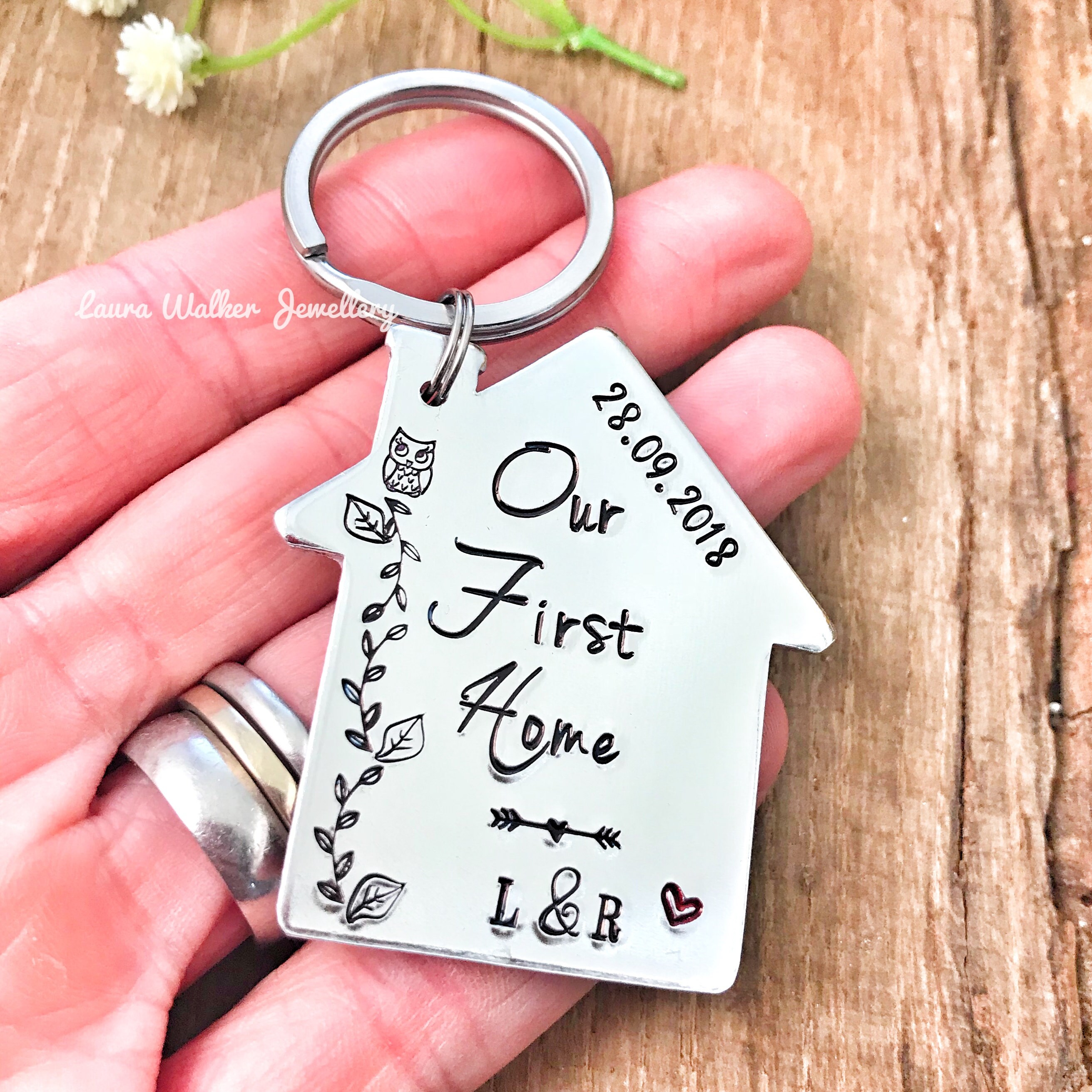 First New Home House Keychain Home is Where the Heart Is | Etsy