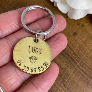 Custom Brass Dog Identity Disc - Brass ID Pet Tag - Etsy